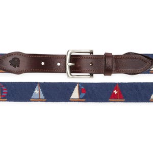 Nautical Needlepoint Belt / Sailboats Needlepoint Belt / Belts for ...
