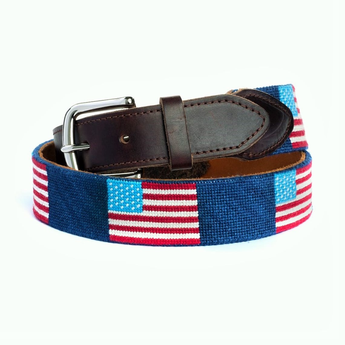 American Flag Needlepoint Belts / American Flag Belt / | Etsy