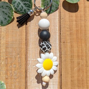 Sunflower and Daisy Silicone Bead Keychains - Etsy