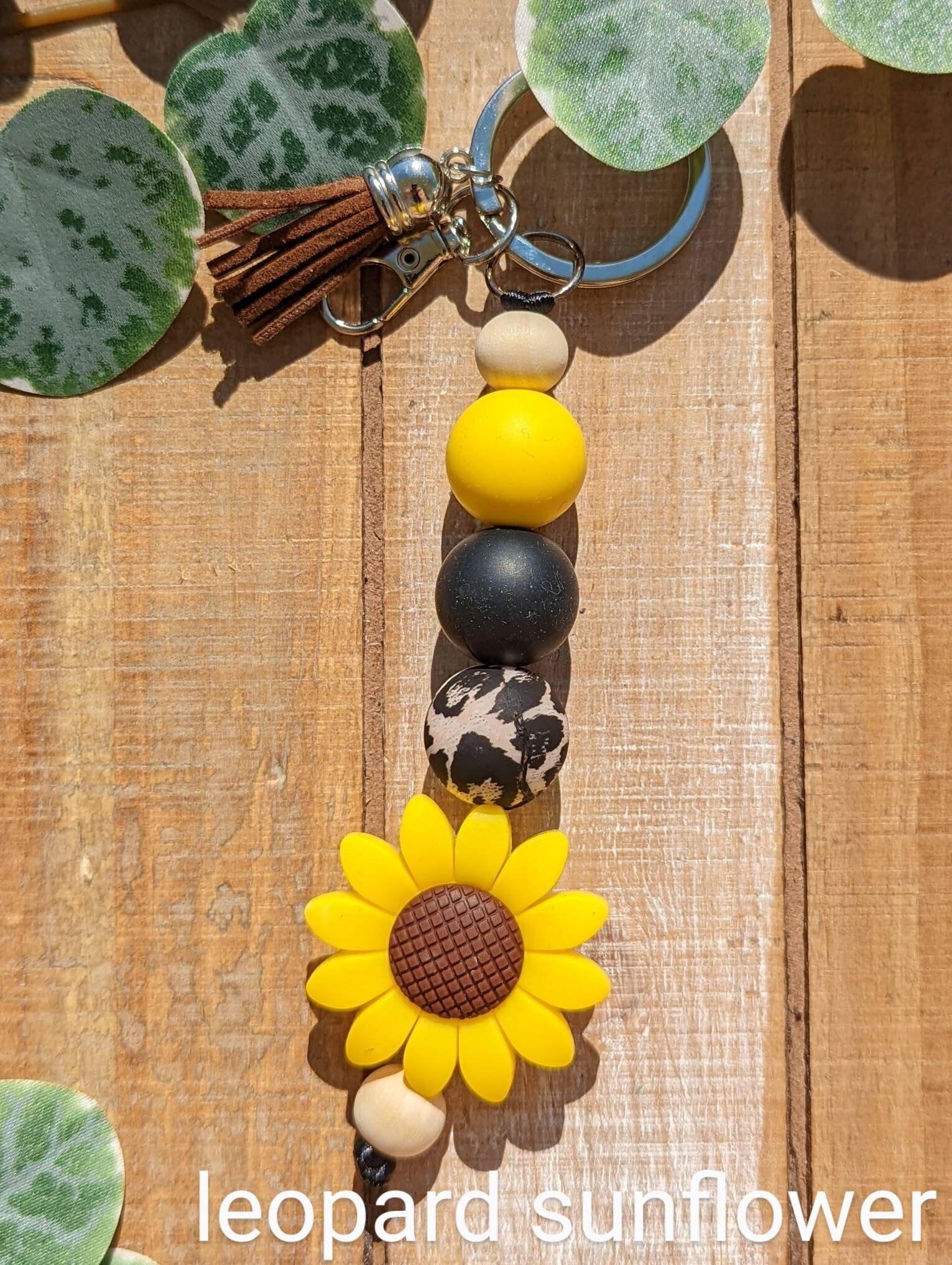 Sunflower and Daisy Silicone Bead Keychains - Etsy