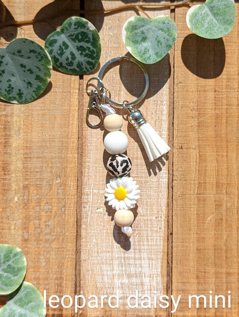 Sunflower and Daisy Silicone Bead Keychains - Etsy