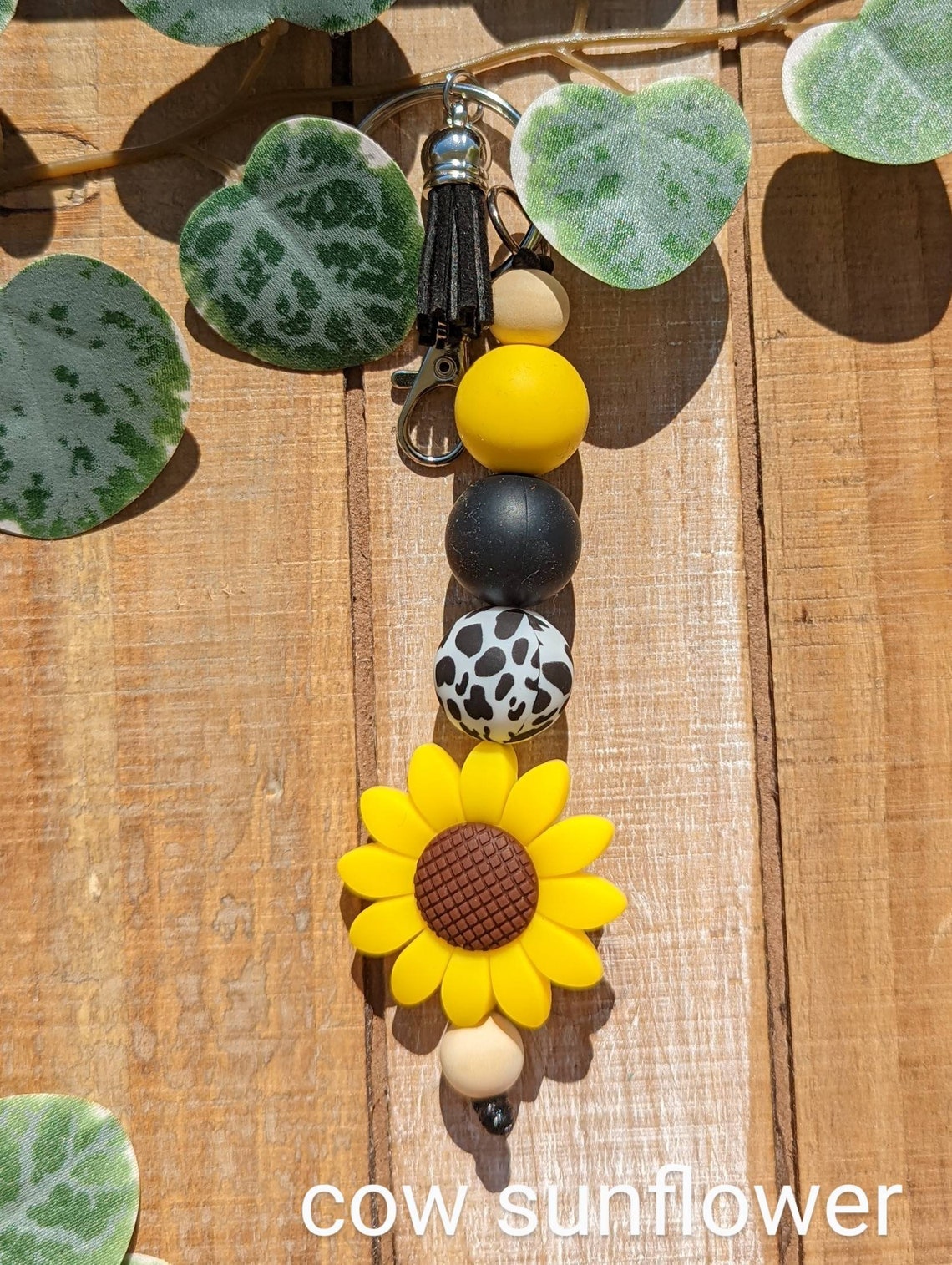 Sunflower and Daisy Silicone Bead Keychains - Etsy