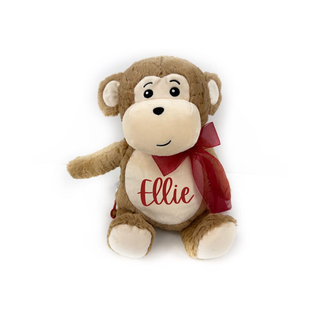 Personalized Monkey, Embroidered Birth Stats or Name, Christening Gift ...