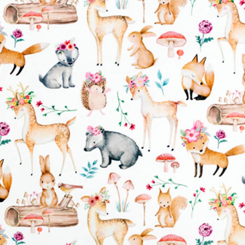Pink Fawn Print Fabric - Etsy