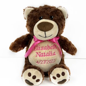 Personalized Teddy Bear, Birth Stuffed Bear, Gift for Toddler, Stuffed ...