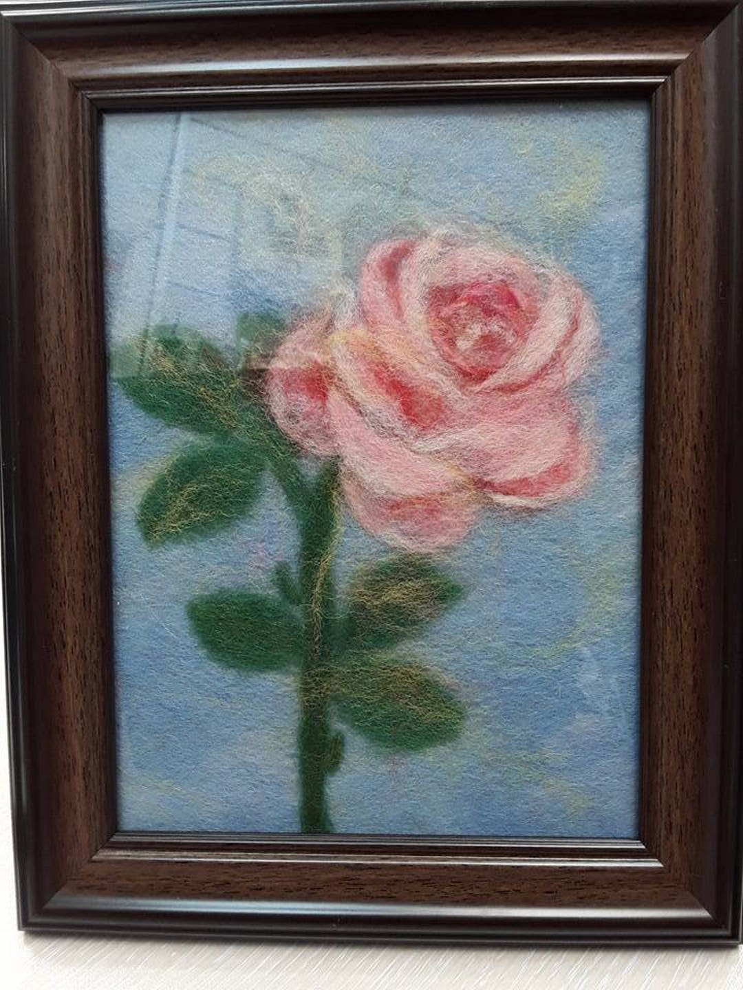 Wool Picture "rose" Wool Painting Wool Art Home Decoration Felted ...