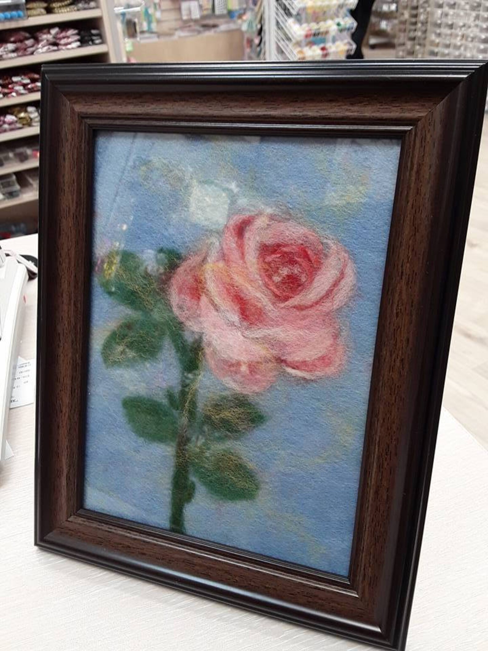 Wool Picture "rose" Wool Painting Wool Art Home Decoration Felted ...