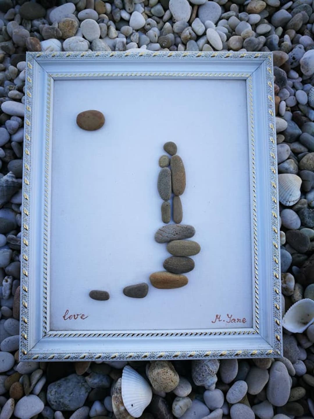 Pebble Art, Pebble Art Picture, Handmade Pebble Art, Pebble Art Mw Love ...