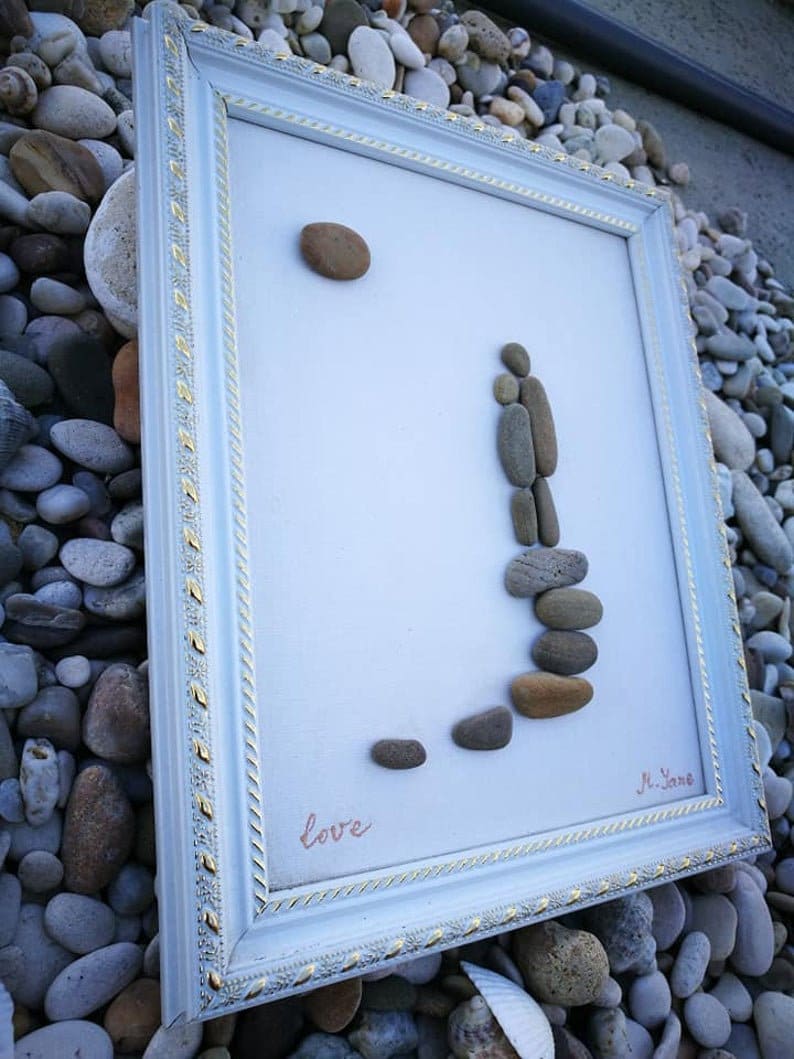 Pebble Art, Pebble Art Picture, Handmade Pebble Art, Pebble Art Mw Love ...
