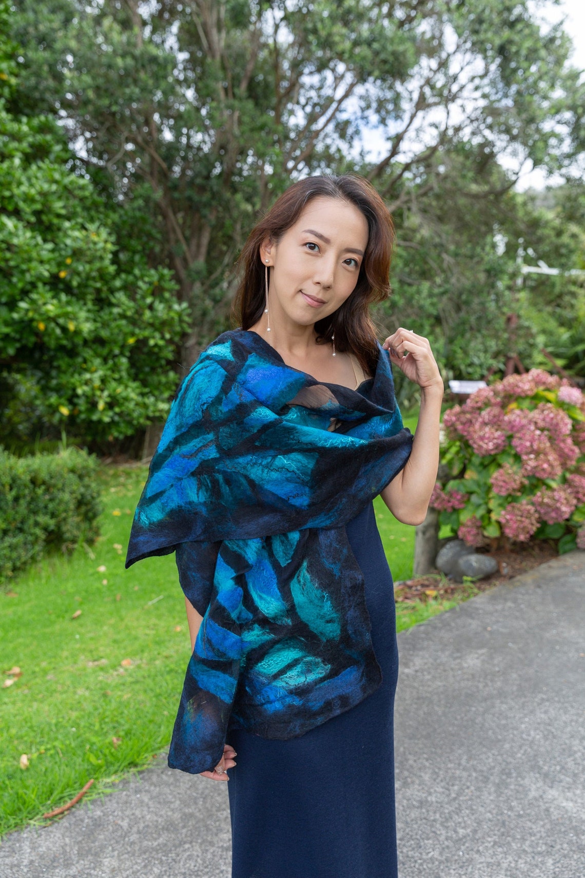 Shawl Inspire Paua Shell. Merino Wool and Silk Big Scarf, Stunning ...