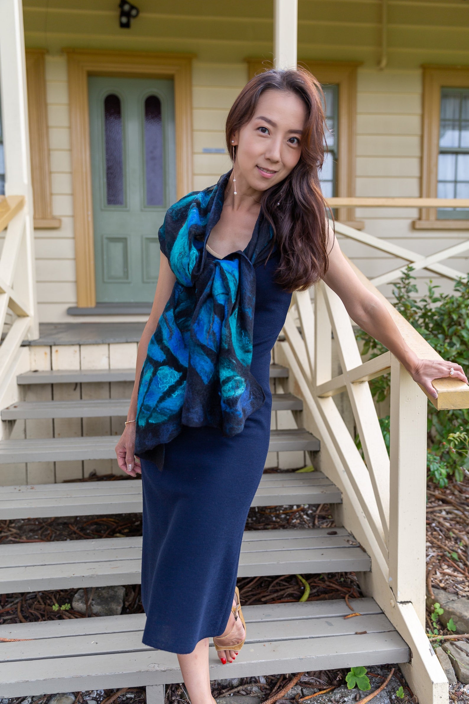 Shawl Inspire Paua Shell. Merino Wool and Silk Big Scarf, Stunning ...