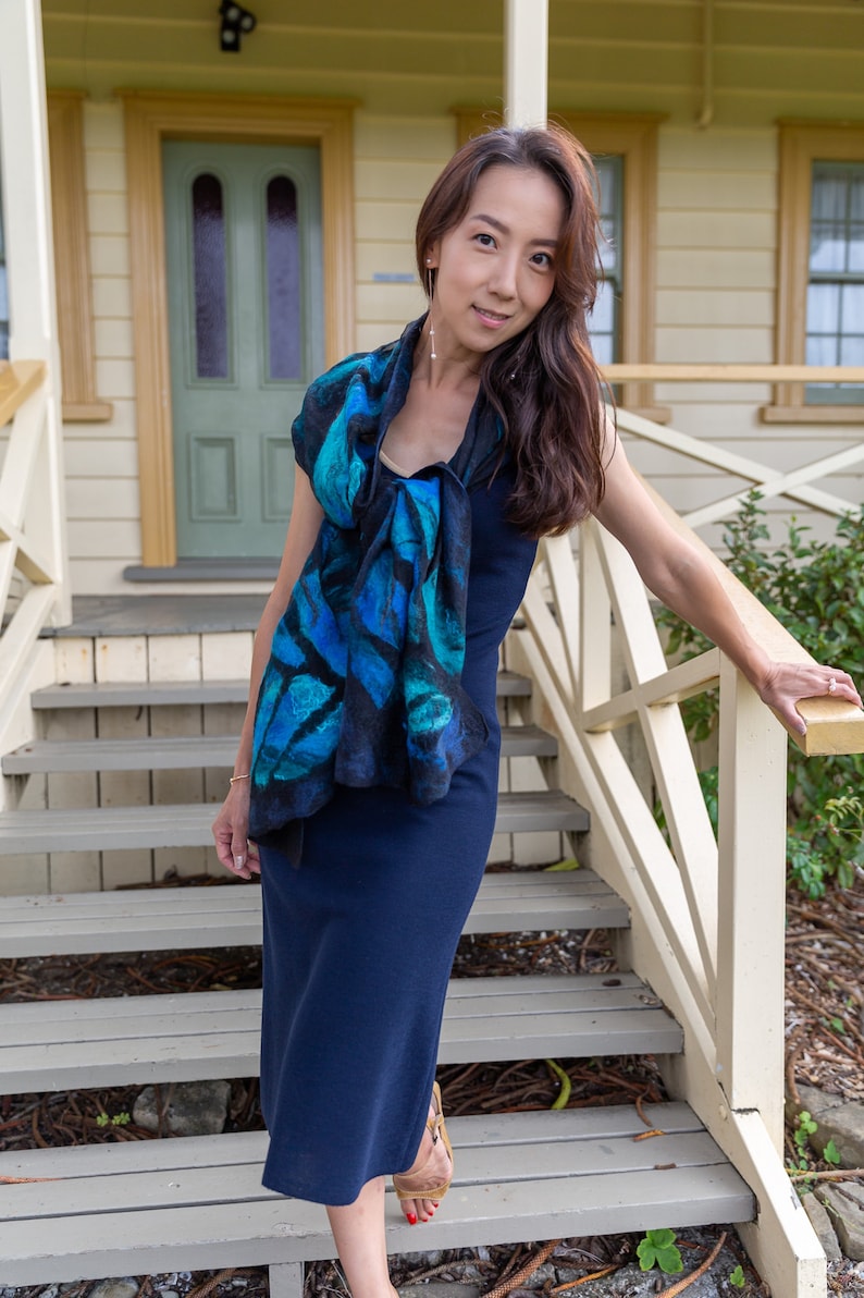 Shawl Inspire Paua Shell. Merino Wool and Silk Big Scarf, Stunning ...