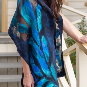 Shawl Inspire Paua Shell. Merino Wool and Silk Big Scarf, Stunning ...