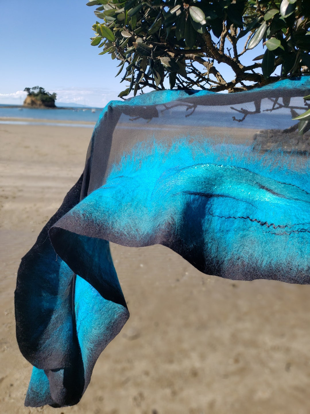 Turquoise Scarf in Ocean Colors, Simple Pattern, the Addition to the ...