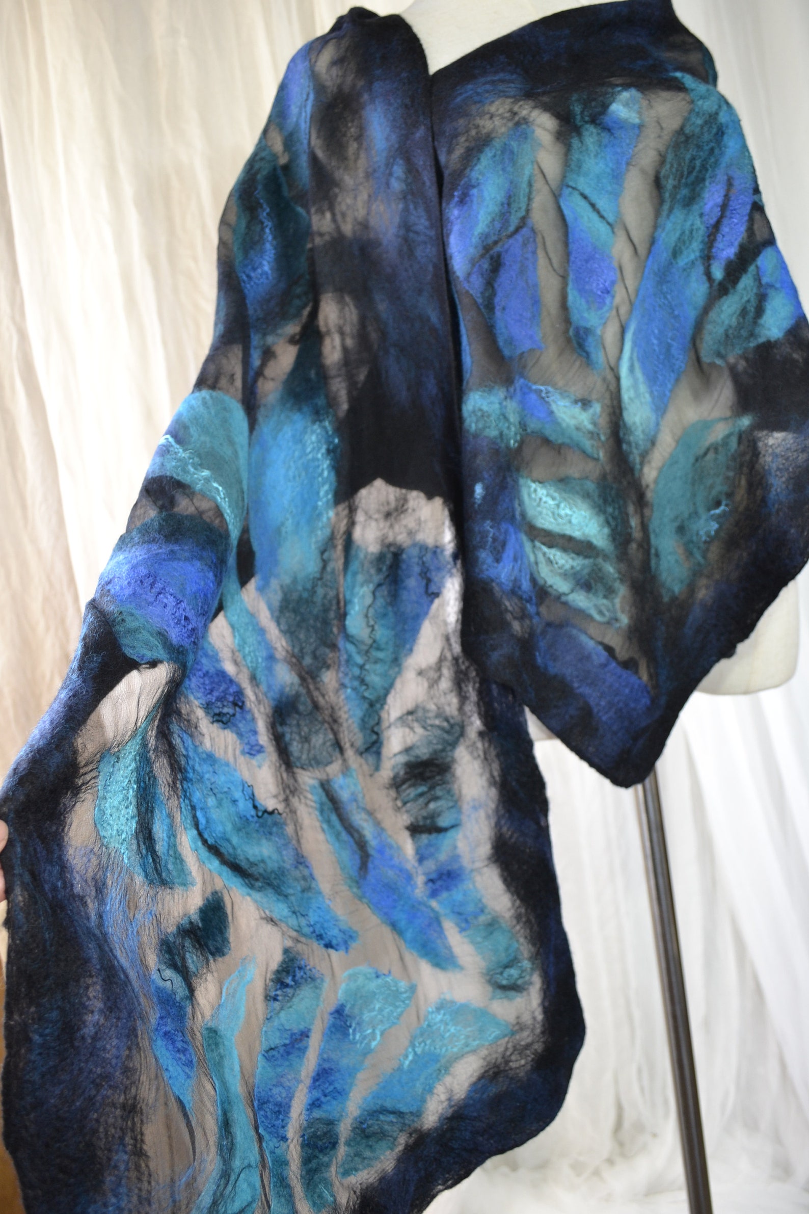 Shawl Inspire Paua Shell. Merino Wool and Silk Big Scarf, Stunning ...