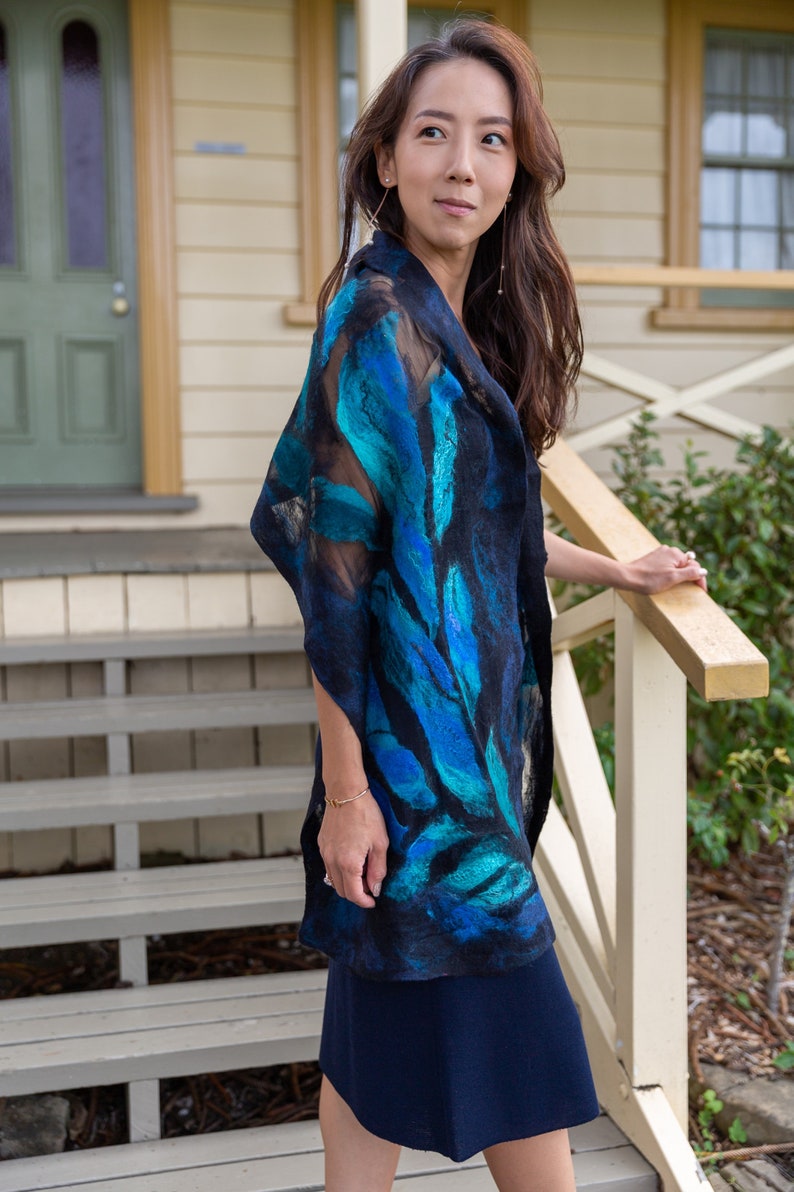 Shawl Inspire Paua Shell. Merino Wool and Silk Big Scarf, Stunning ...