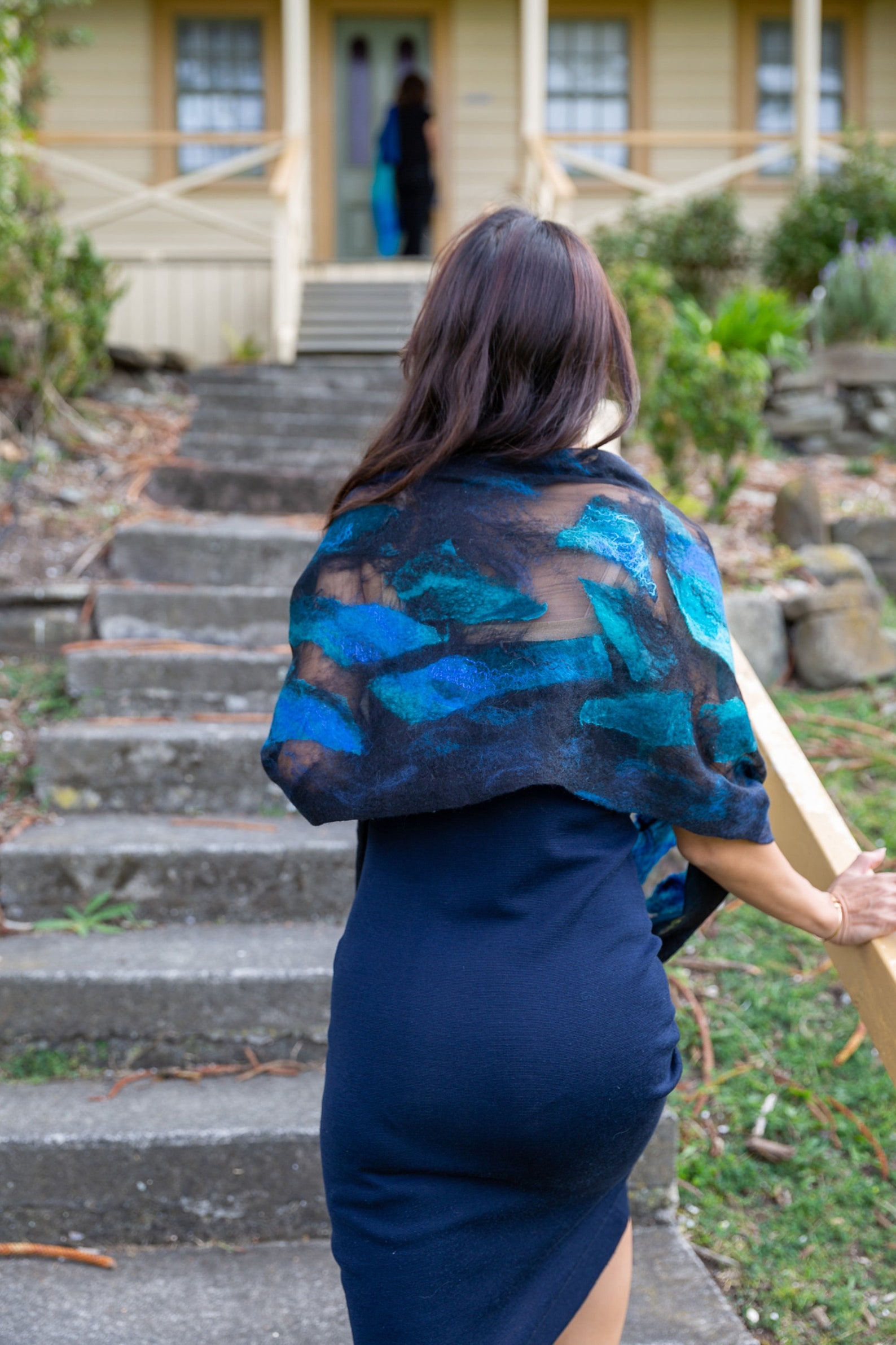 Shawl Inspire Paua Shell. Merino Wool and Silk Big Scarf, Stunning ...