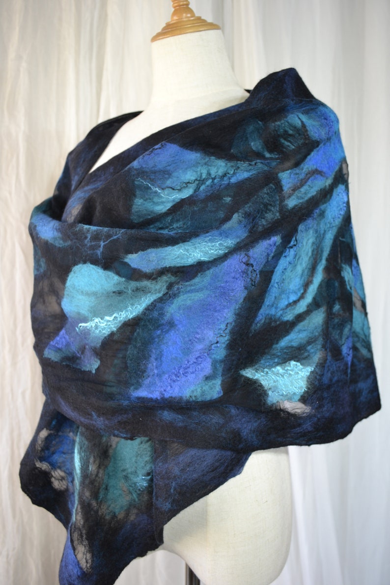 Shawl Inspire Paua Shell. Merino Wool and Silk Big Scarf, Stunning ...