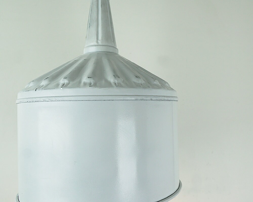 Large White Funnel Pendant Light Modern Farmhouse Style | Etsy