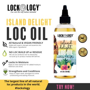 Loc Oil, Island Delight Oil for Locs; Natural Loc Oil for Dreads and ...