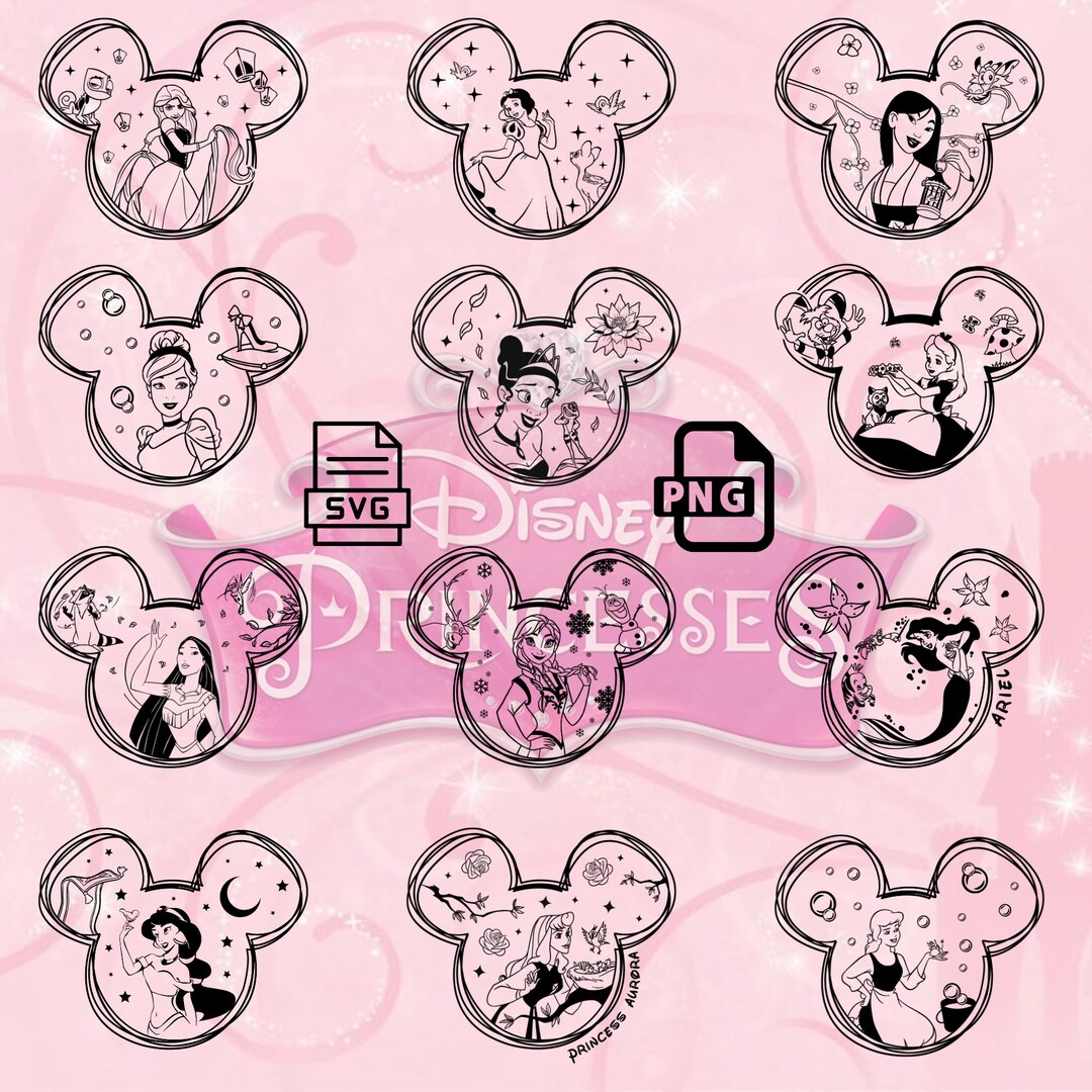 Princesses Bundle SVG All Disneyy Princesses SVG Princesses - Etsy