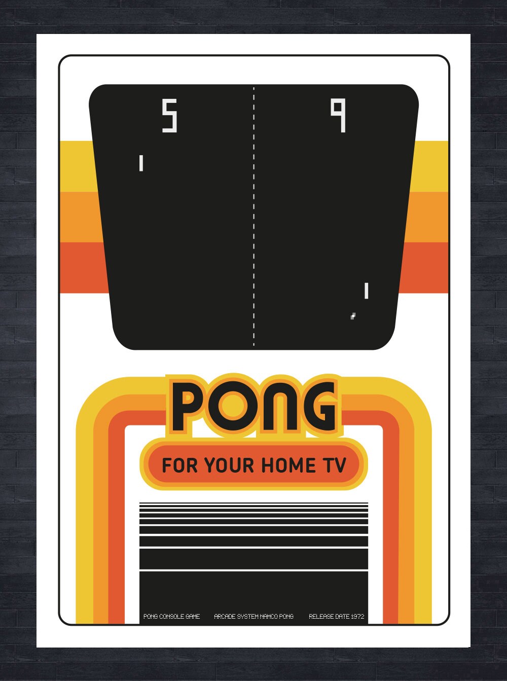PONG 1972 Arcade Gaming Console Poster Retro Gaming Art - Etsy UK