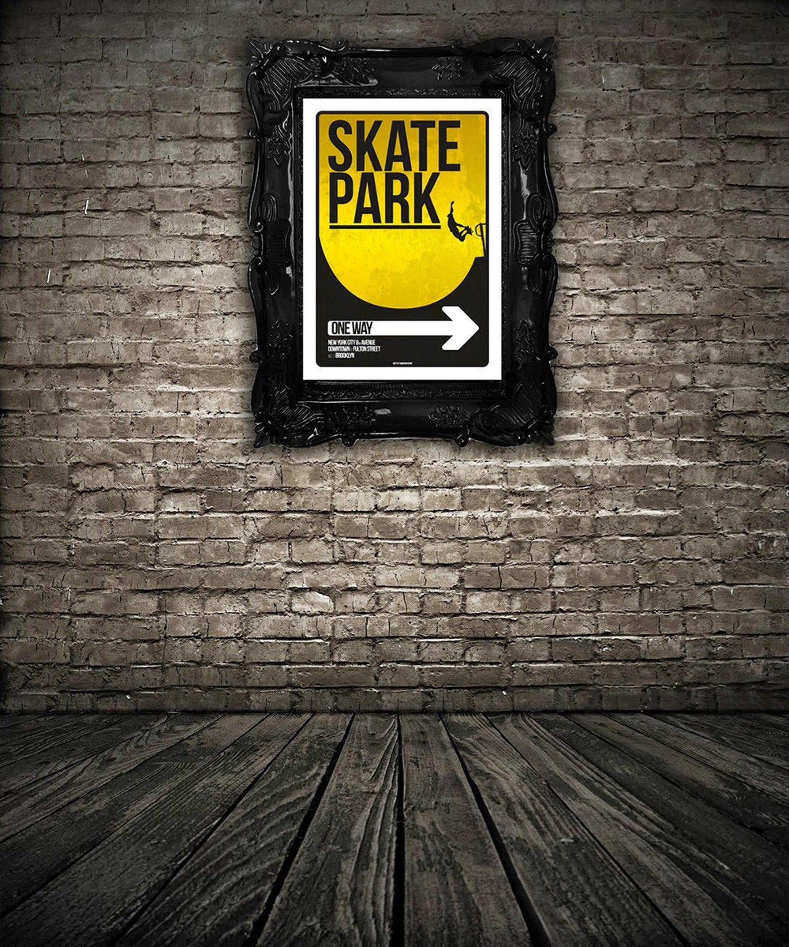 SKATE PARK SIGN New York Skate Park print | Etsy