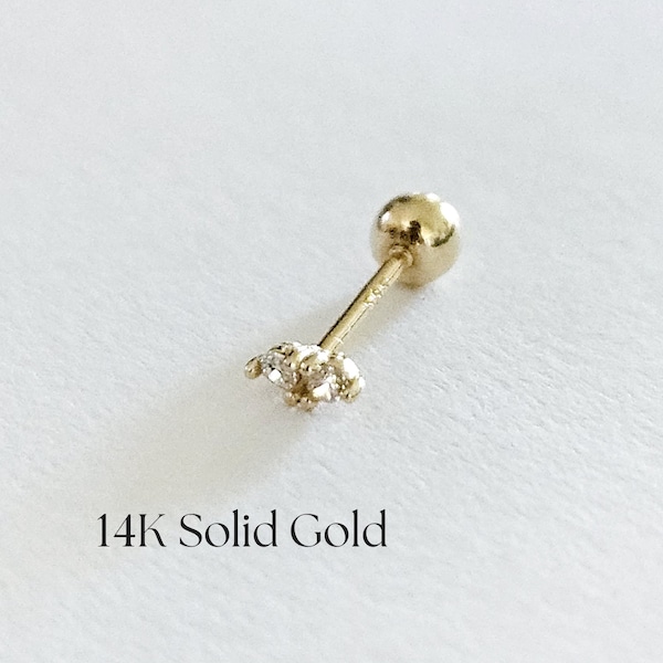 14k Gold Cartilage Earring - Etsy