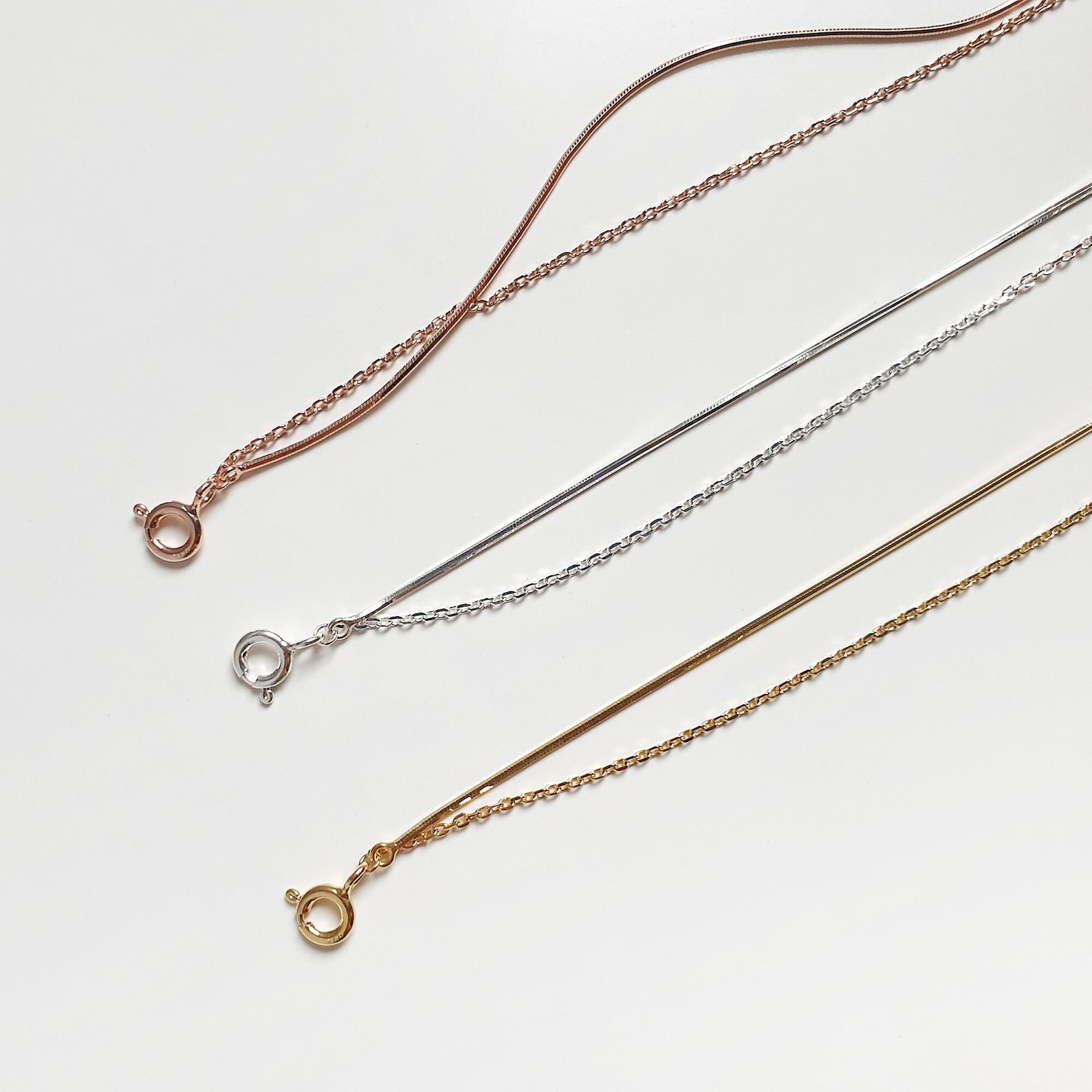 Leah Double Chain Bracelet: 14K Gold Vermeil, Sterling Silver Snake ...