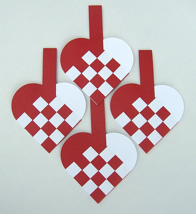 Danish Woven Heart Decoration SET OF 4 Christmas Ornament Nordic ...