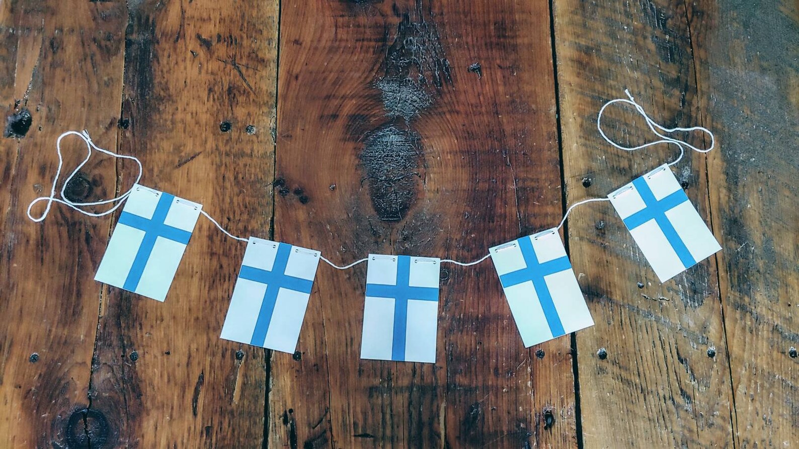 Finnish Flags Garland or Scandinavian Nordic Traditional Paper Bunting ...
