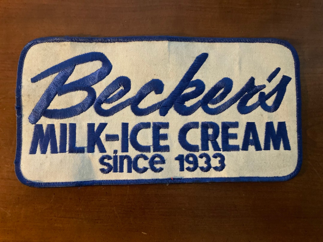 Vintage Becker's Milk Ice Cream Large Embroidered Patch Ontario Canada ...