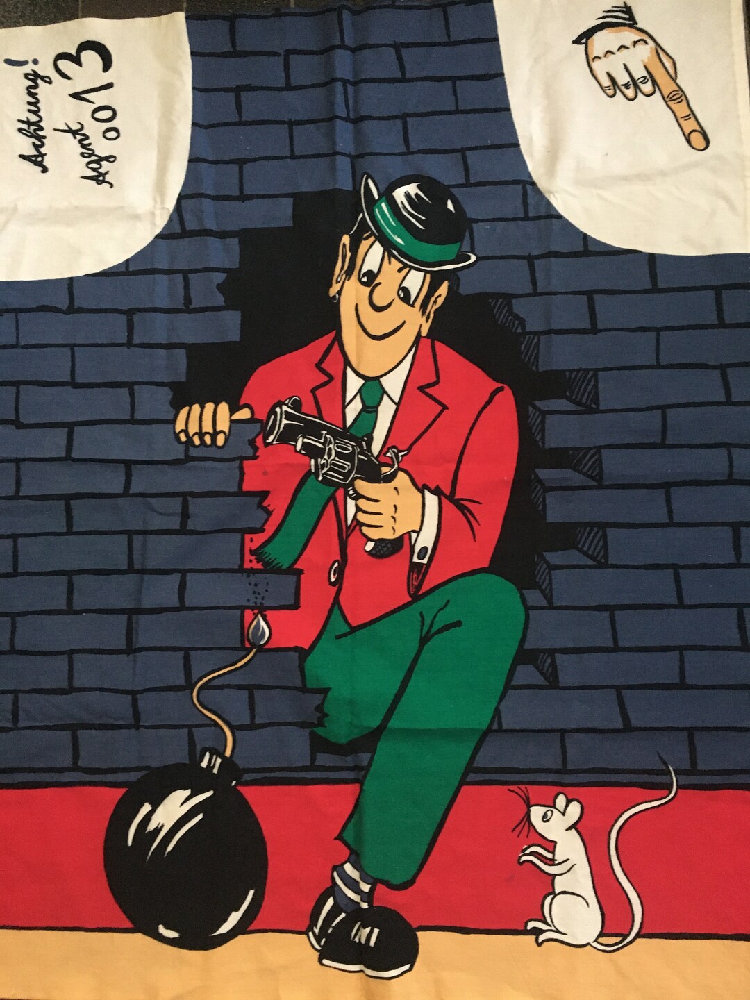 Vintage German Secret Agent Banner Achtung 0013 Wall Hanging - Etsy