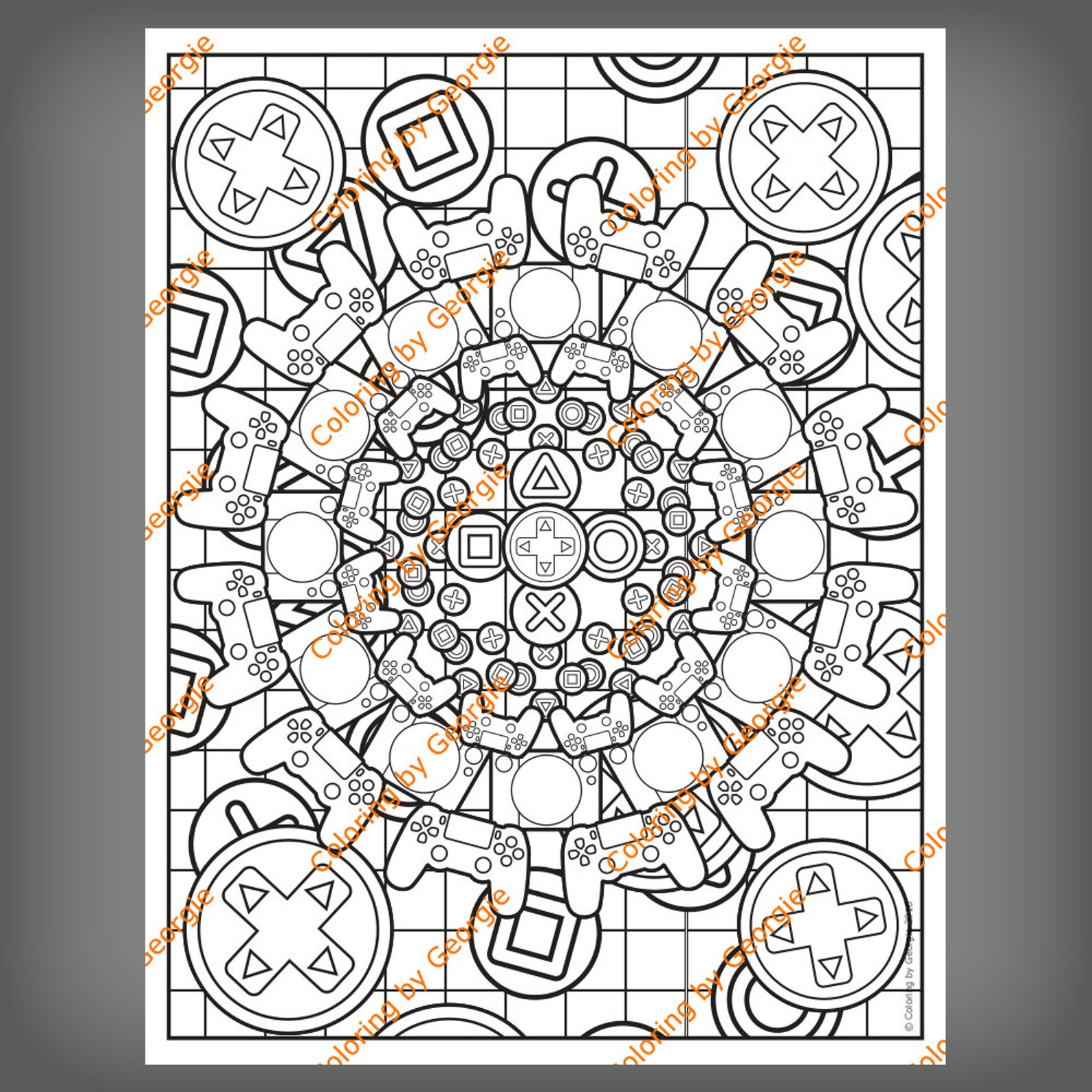 Gamer Mandala 02 With Sony Playstation and Game Controller - Etsy