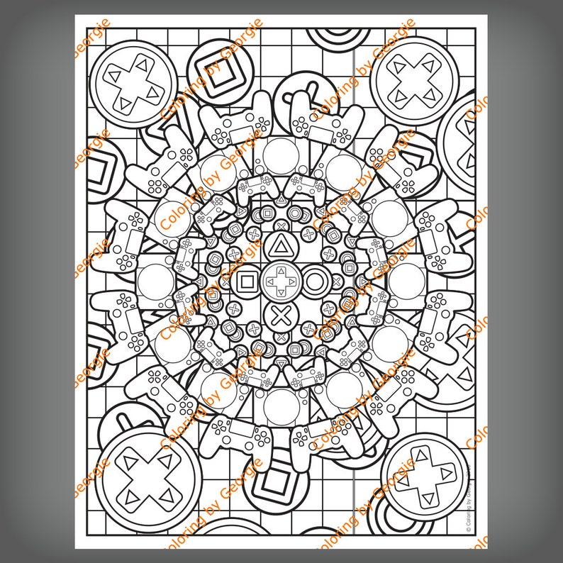 Gamer Mandala 02 With Sony Playstation and Game Controller - Etsy