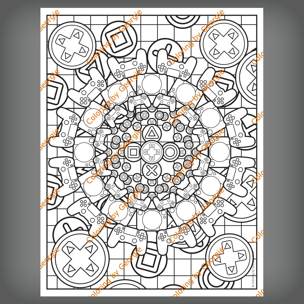 Gamer Mandala 02 With Sony Playstation and Game Controller - Etsy