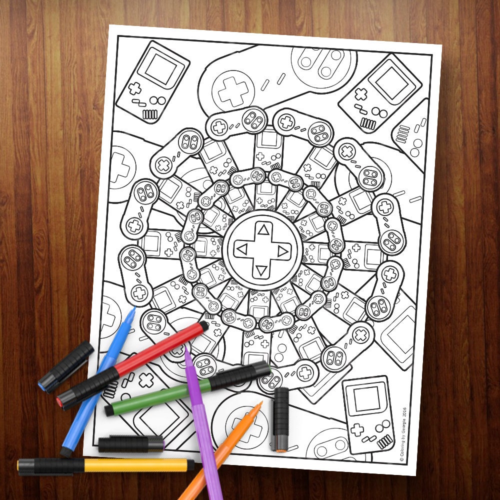 Gamer Mandala 01 With Gameboy and NES - Etsy