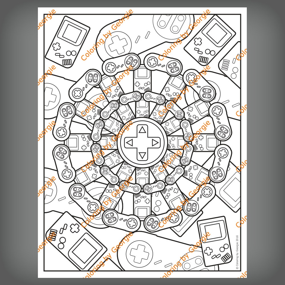 Gamer Mandala 01 With Gameboy and NES - Etsy