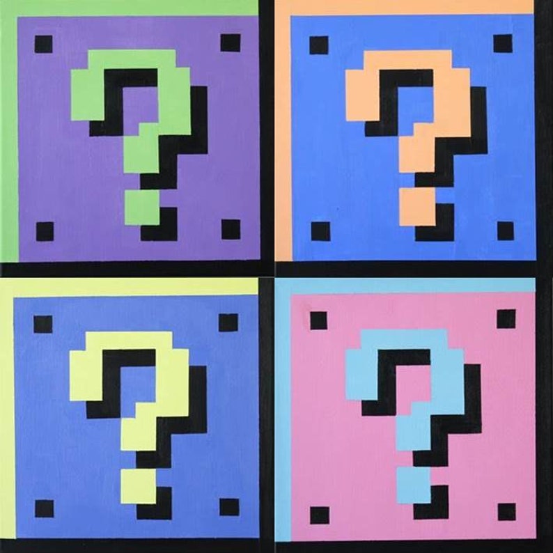 Hand-painted Original Super Mario question Cube - Etsy