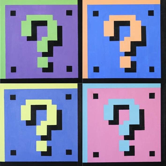 Hand-painted Original Super Mario question Cube - Etsy