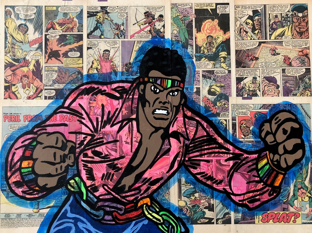 Hand-painted Original Mixed Media Luke Cage luke Pop-art, Street-art ...