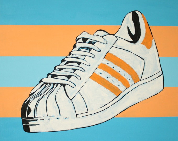 Hand-painted Original Adidas Shell Toe "my Adidas" Pop-art, Street-art ...