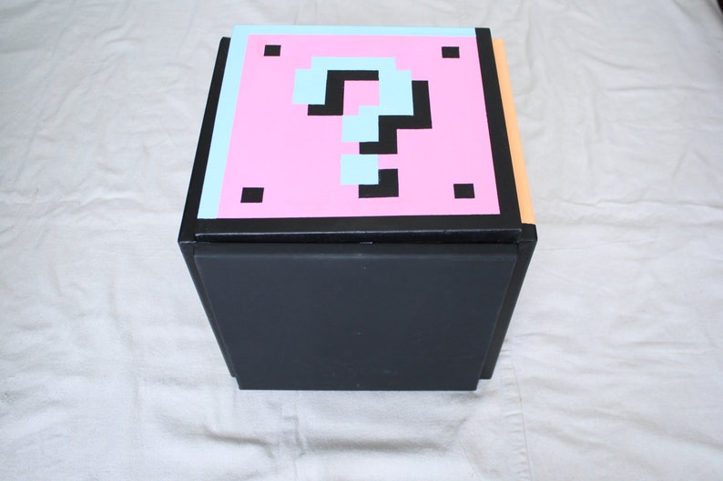 Hand-painted Original Super Mario question Cube - Etsy