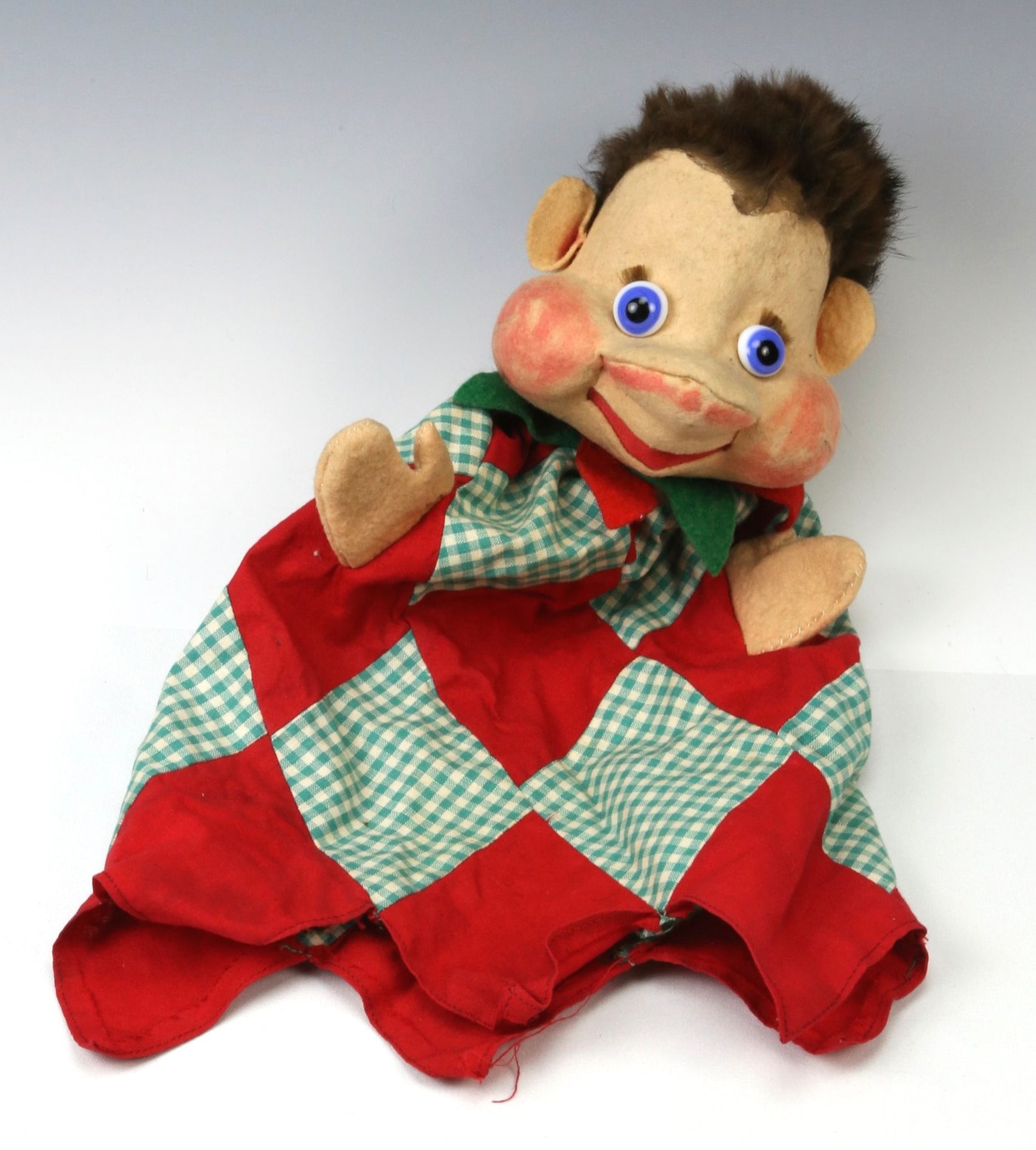 Vintage German Hand Puppet Boy Jester Glass Eyes Felt Kersa - Etsy