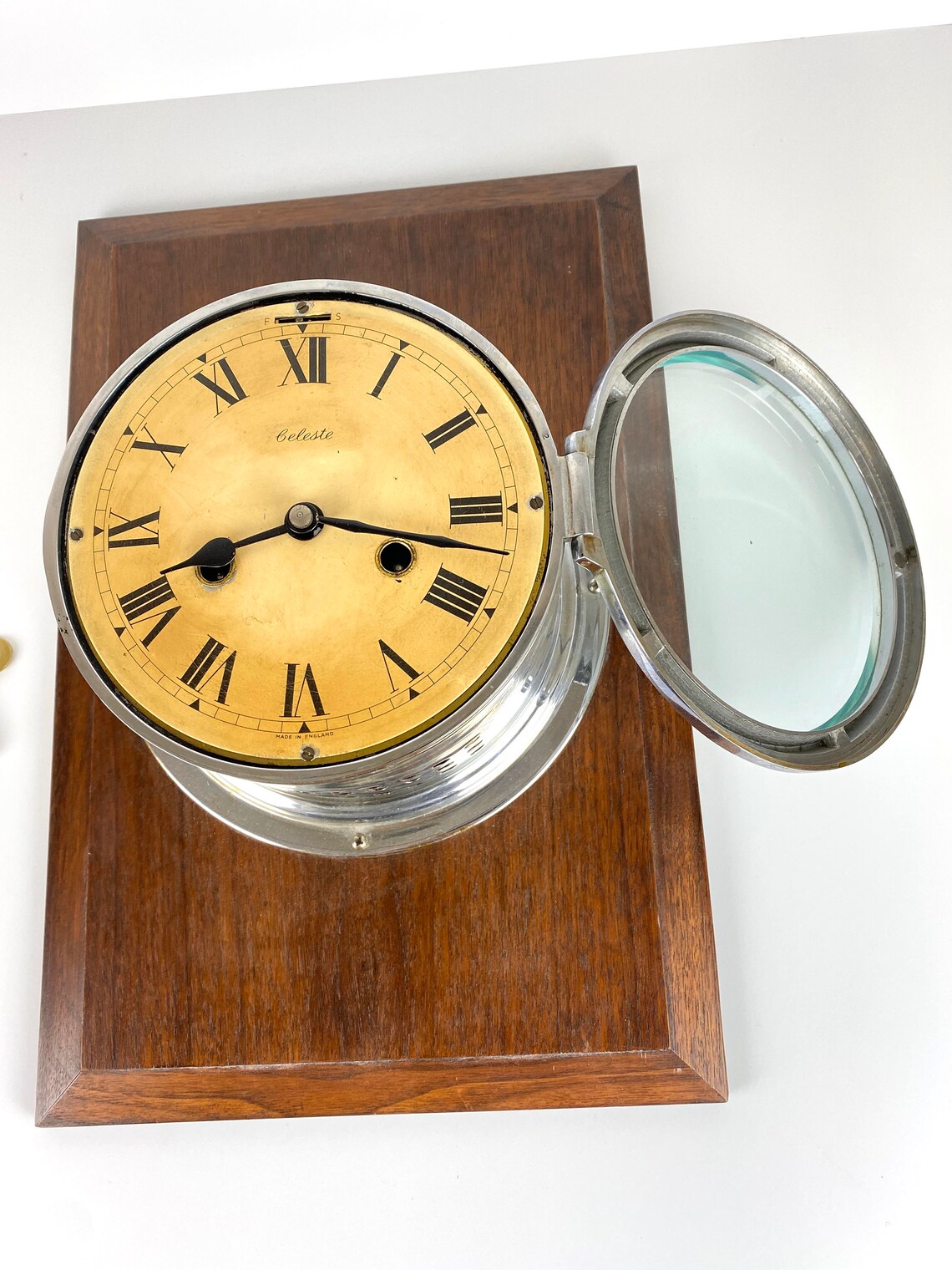 Antique Celeste Nautical Ships Clock Working Chimes Vintage Maritime ...