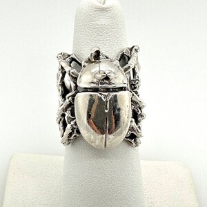 Artisan Brutalist Sterling Silver Beetle Bug Insect Ring Sz 6.25 - Etsy