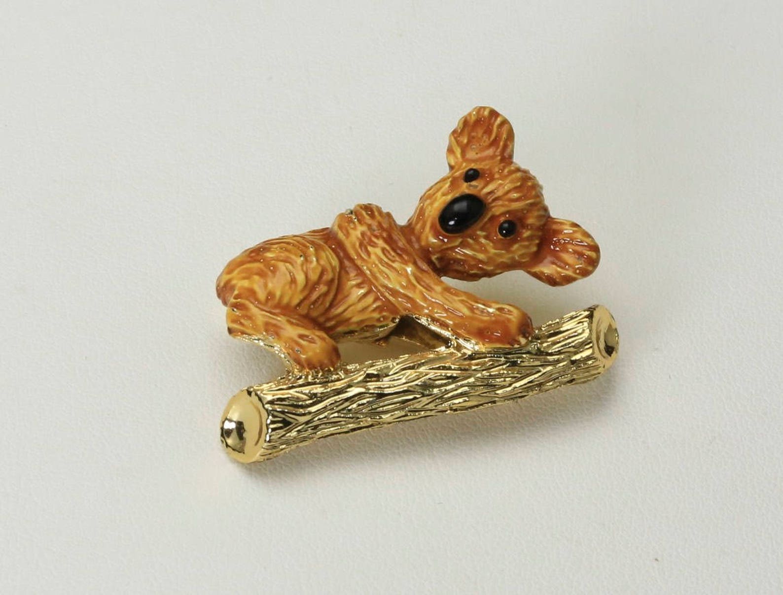 Vintage 1960s Gerry's Koala Bear on Branch Brooch Pin Enamel & Gold ...