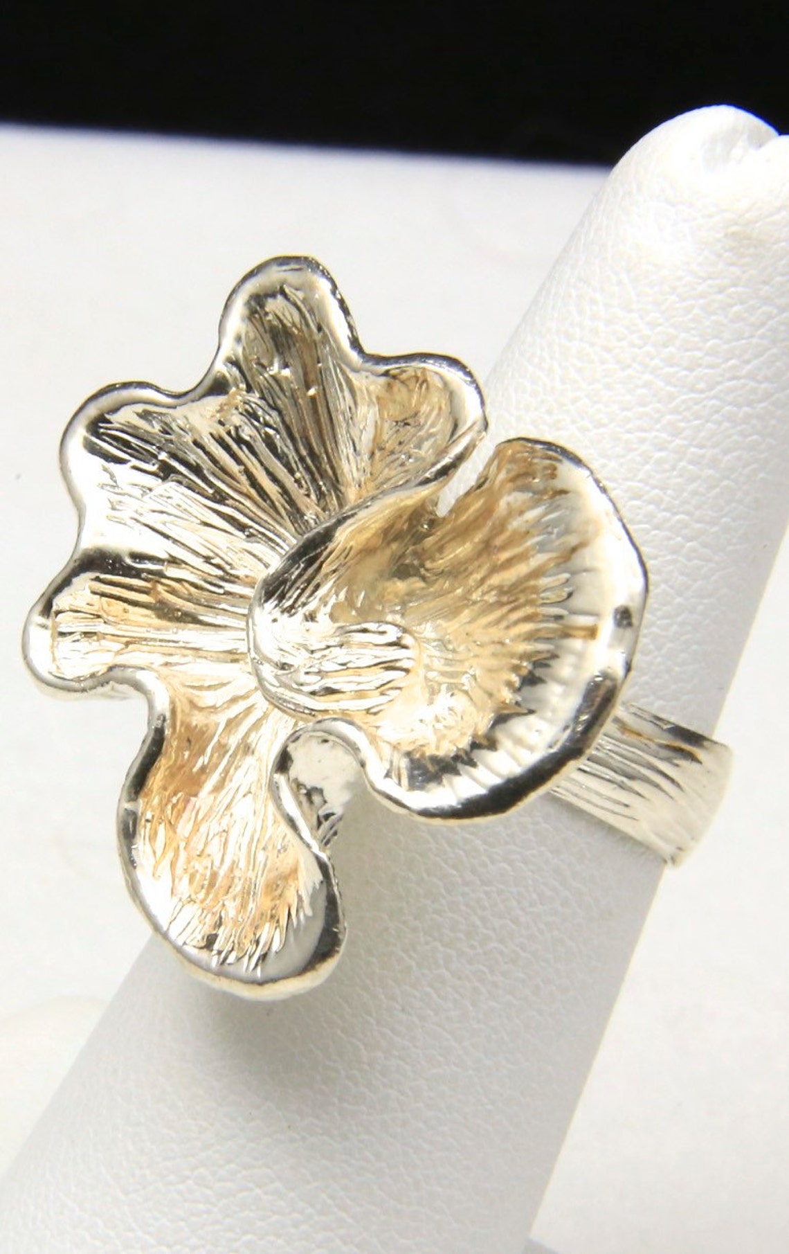 Vintage Sterling Silver Modernist Flower Ring Free Form Modern Size 5.5 ...