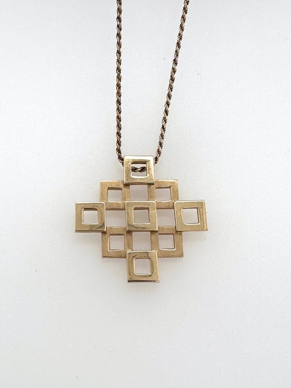modernist geometric pendant 14k - Gem