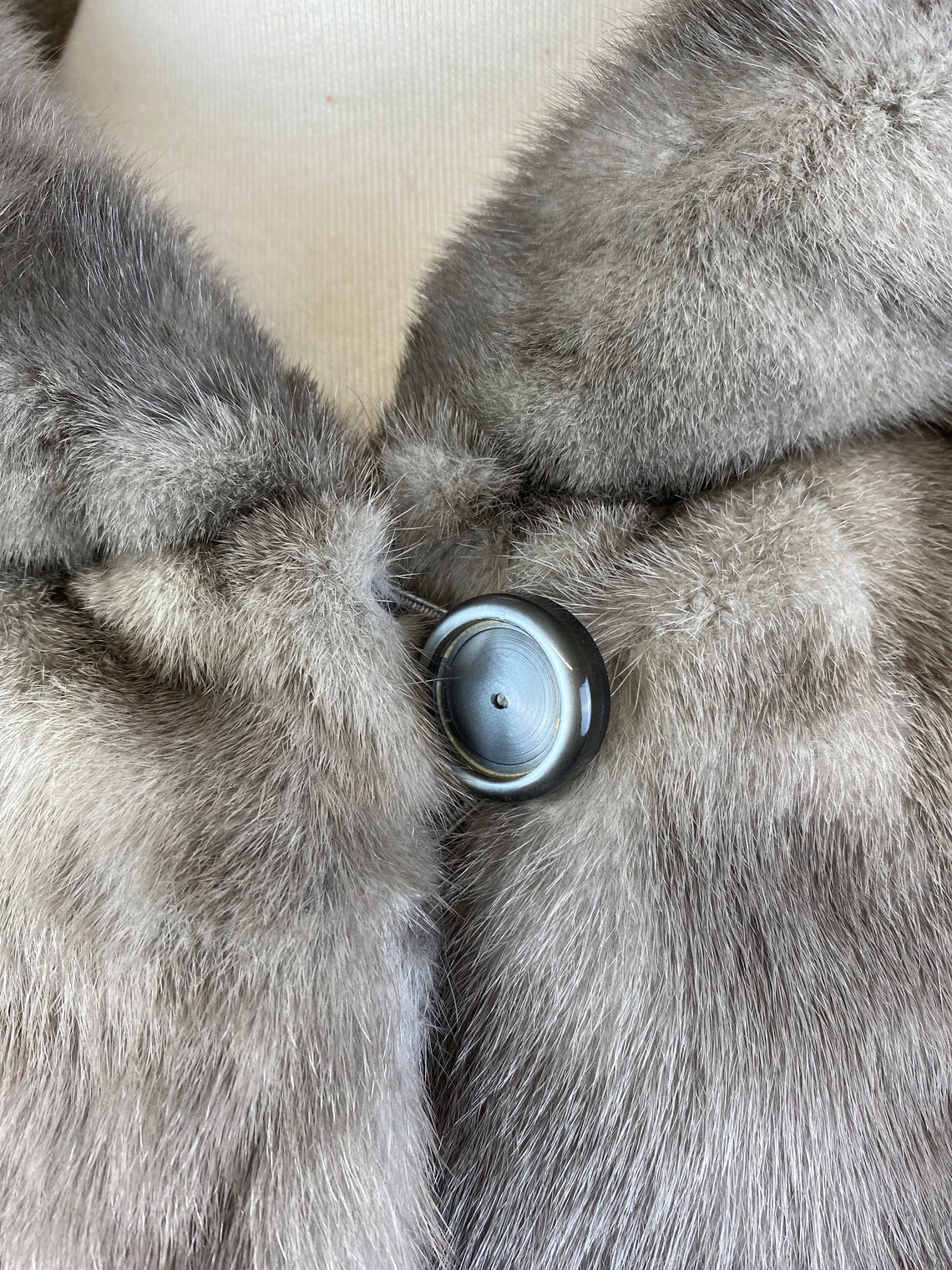 Vintage Silver Grey Mink Cape Jacket W/ Pockets Satin Lined - Etsy